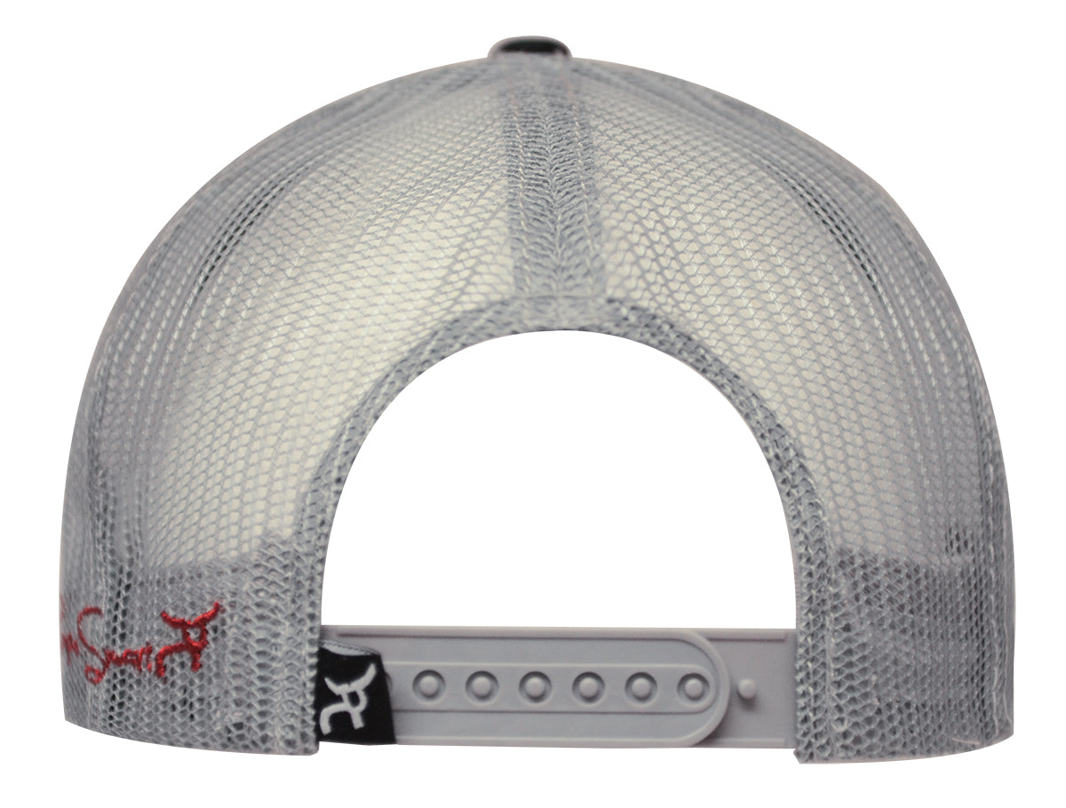 RS Retro Trucker Black & Gray Snapback with Red Logo – RopeSmart Gear